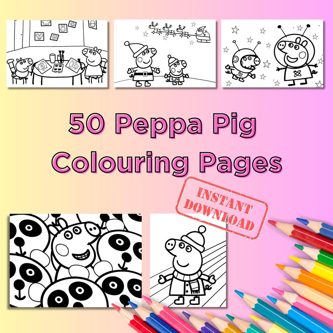 50 Peppa Pig Coloring Page for Kid, Printable Coloring Pages, Kids Busy ...