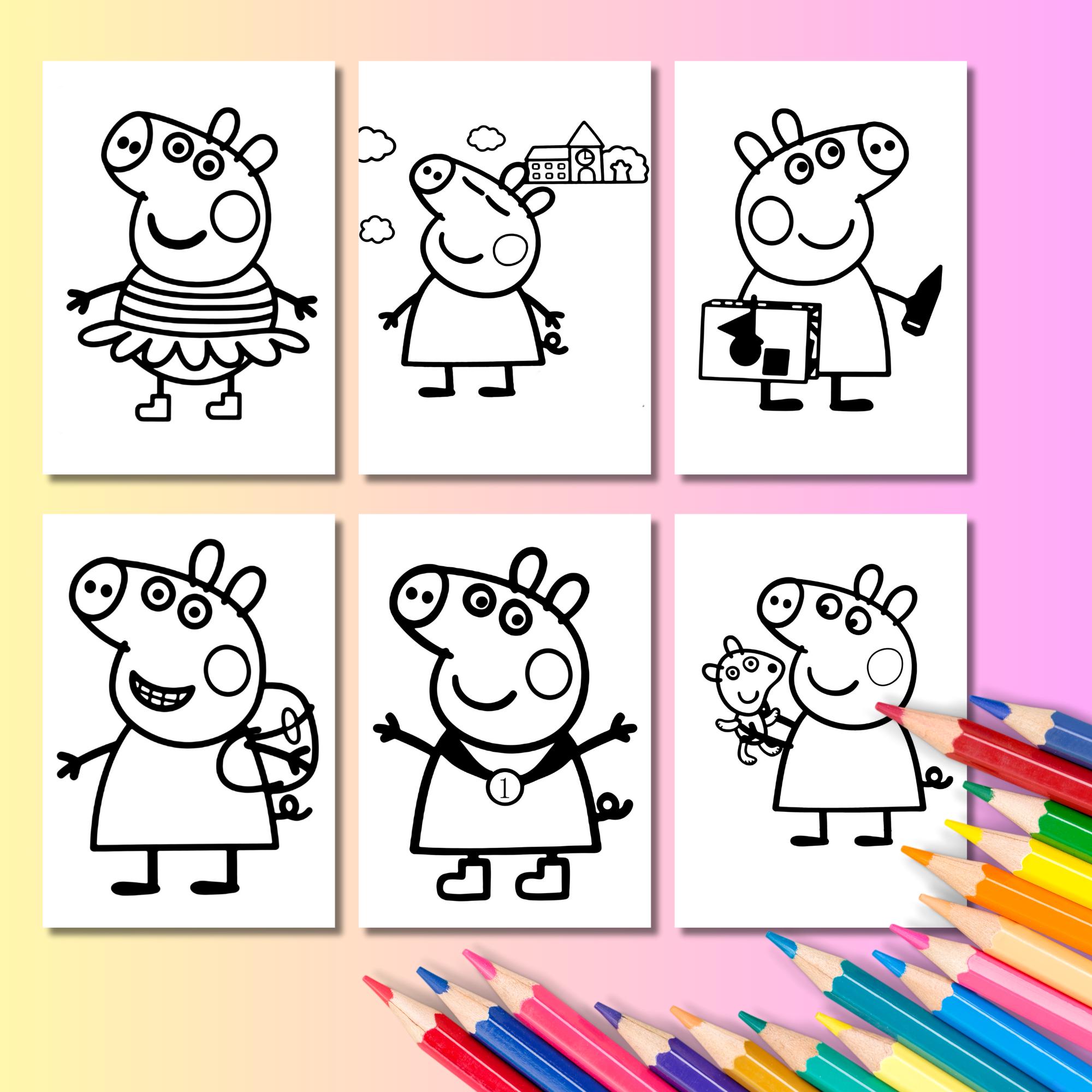 50 Peppa Pig Coloring Page for Kid, Printable Coloring Pages, Kids Busy ...