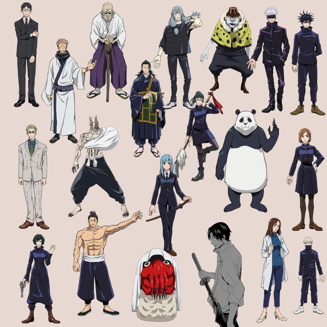 125 Jujutsu Kaisen Bundle Pngs With Clear Background, Designs Bundle ...