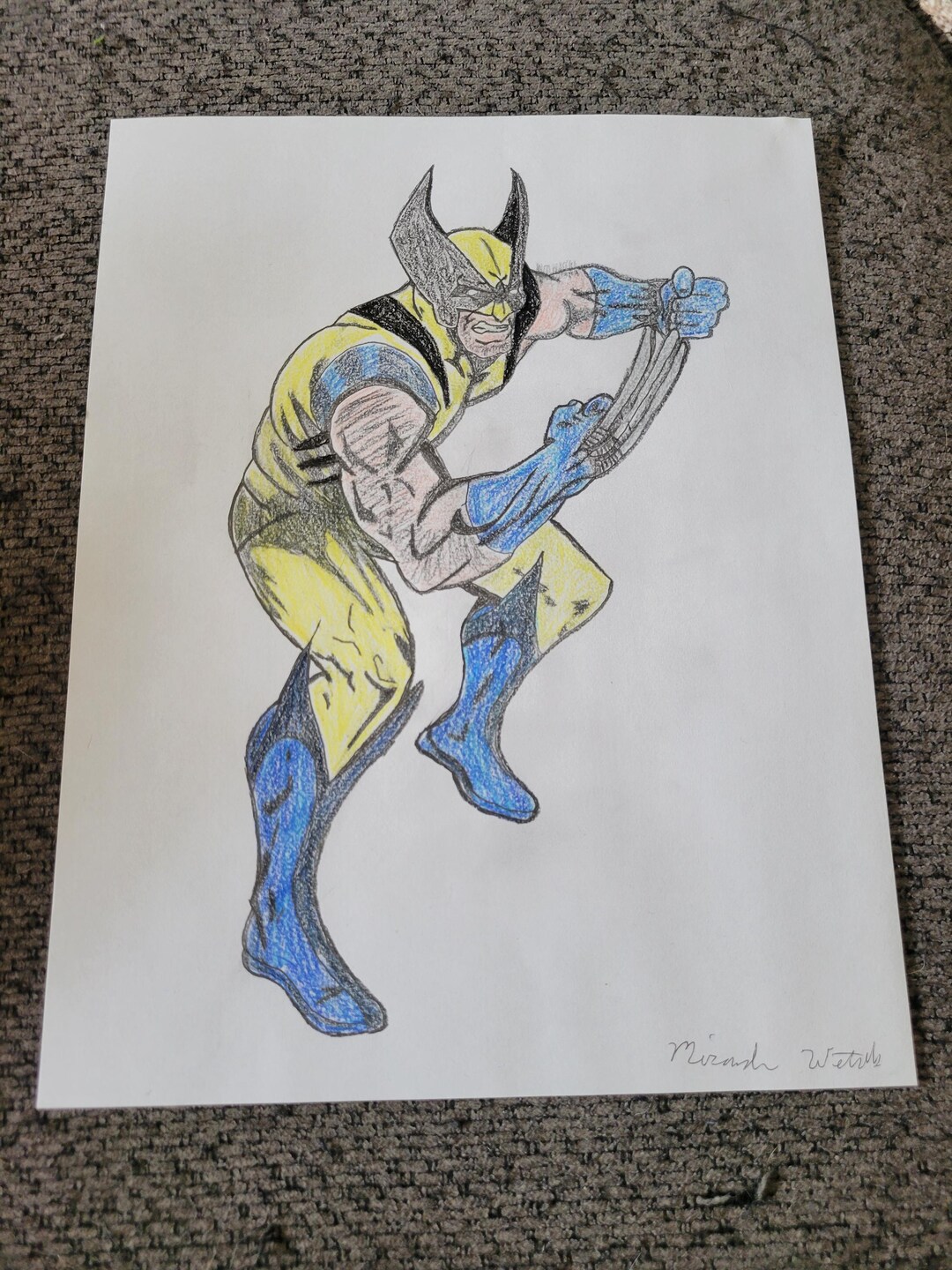 Wolverine Colored Pencil Drawing by Me - Etsy