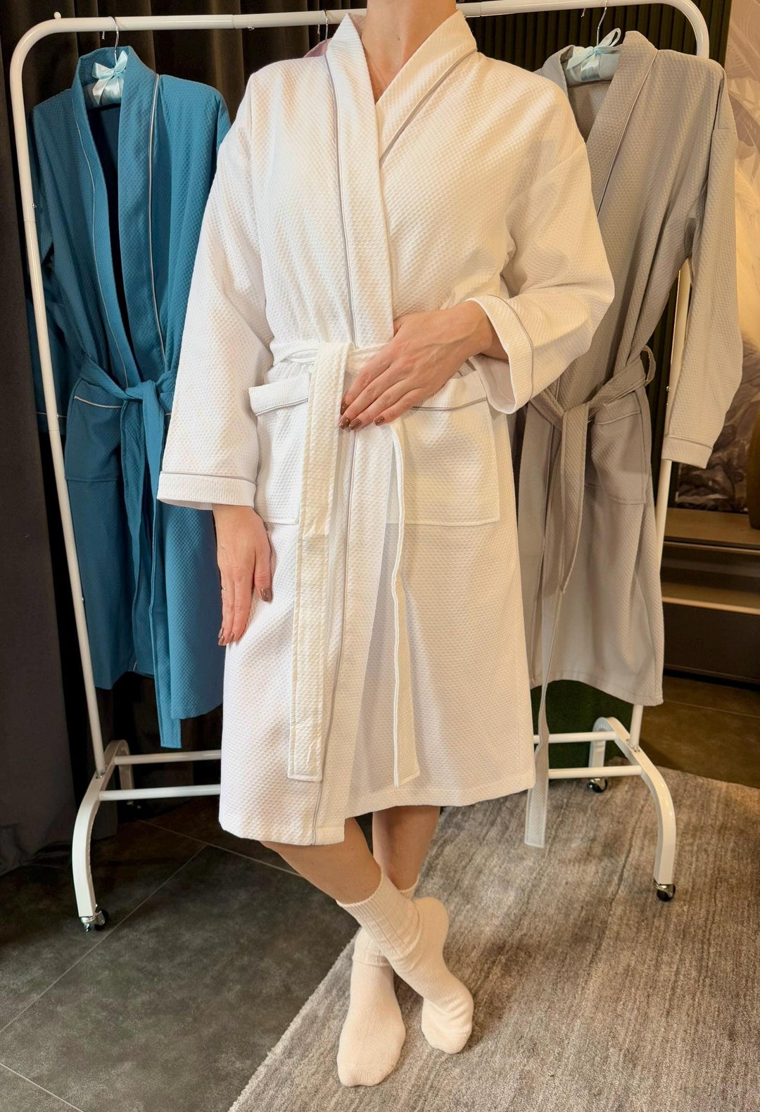 Waffle Robes With Kimono Sleeves, Personalized Robes, Custom ...