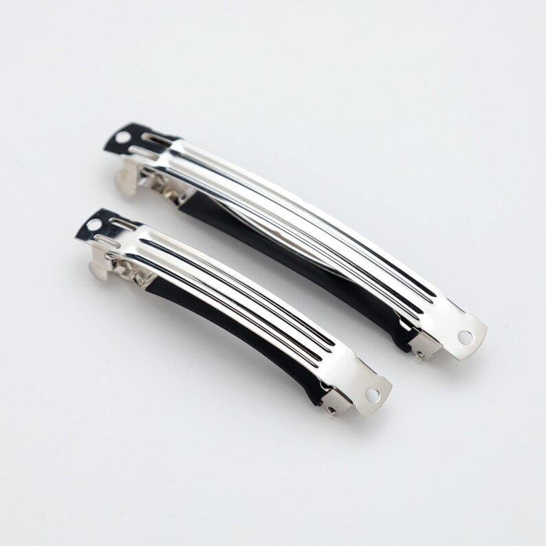 Silver Metal French Hair Clips Blank Barrettes for DIY Hair Accessories ...
