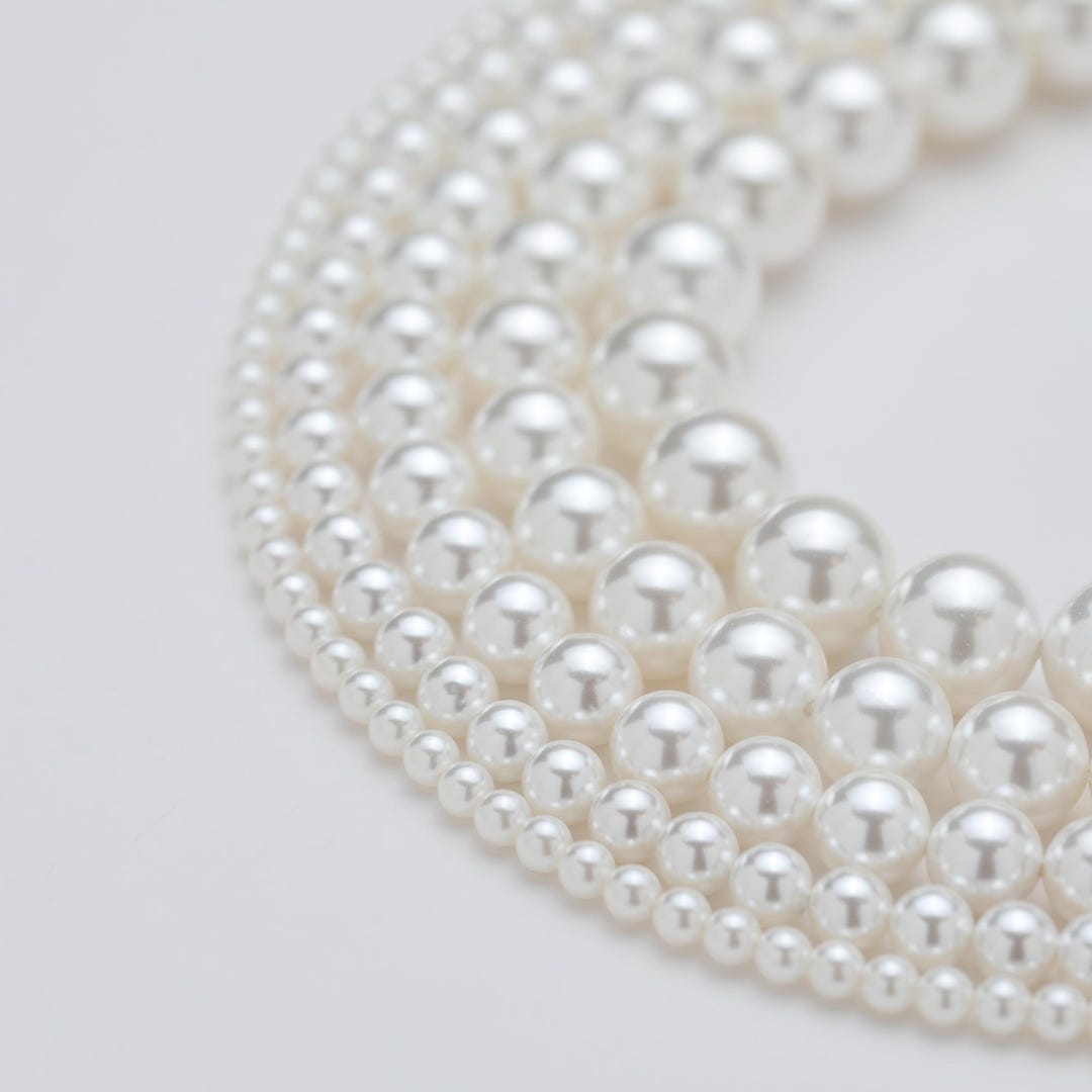 Shell Powder Pearl Beads String Multiple Sizes for DIY Jewelry Making ...