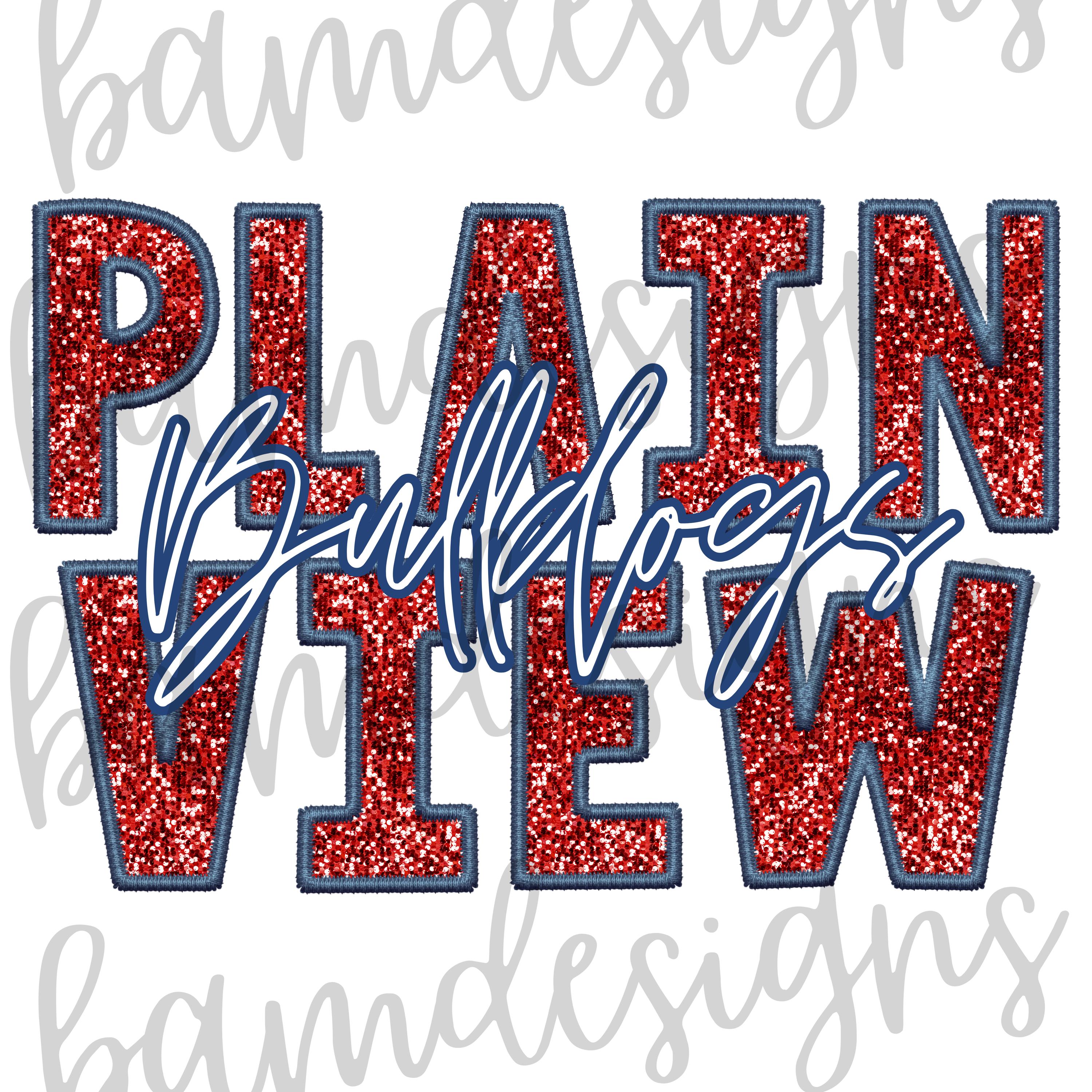 Plainview Bulldogs Png Faux Embroidery Faux Sequins PNG Digital File ...