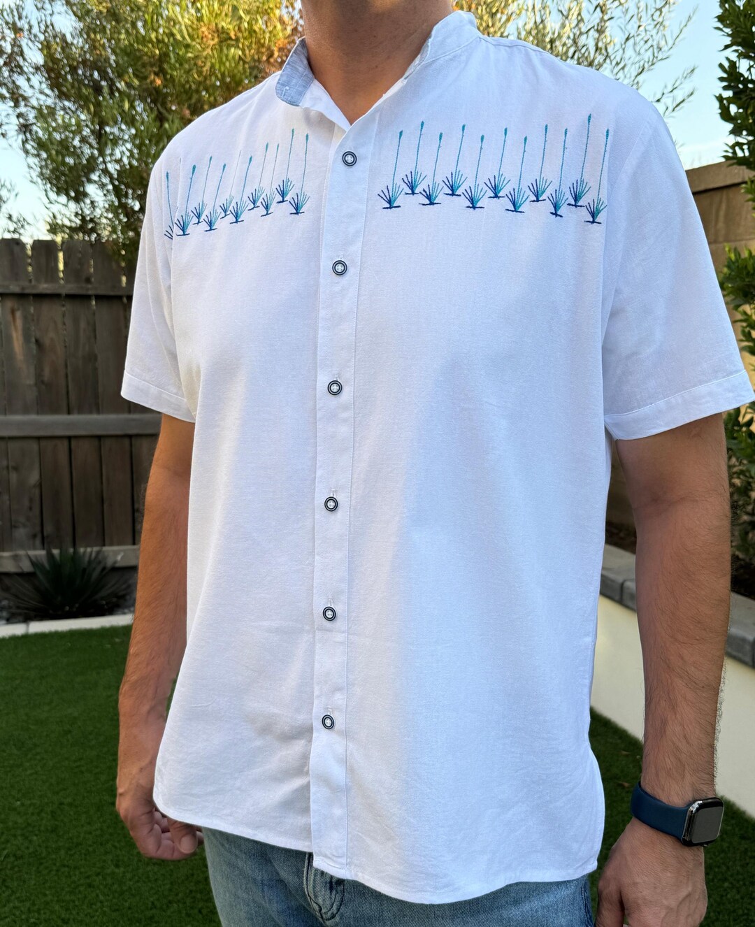 Mexican Guayabera Shirt - Oaxaca Agave Button Down - Tequila Gift for ...