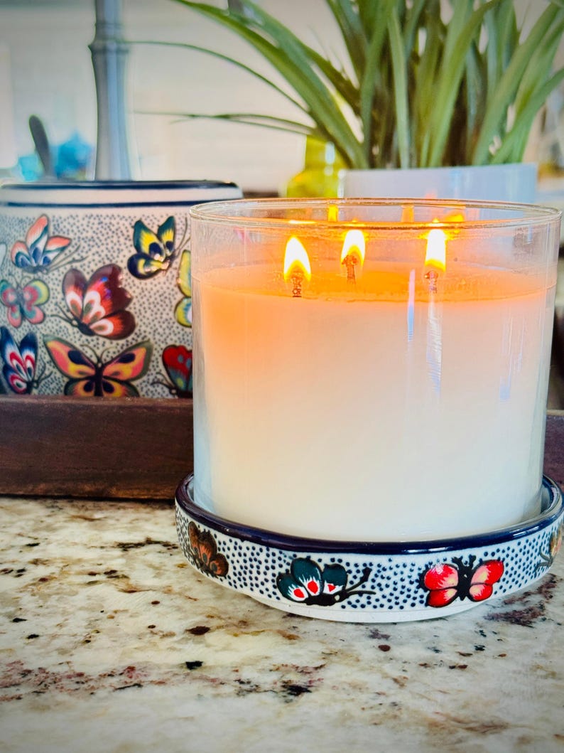 Mexican Candle Holder Talavera Style, Ceramic Pottery Folk Art Decor ...