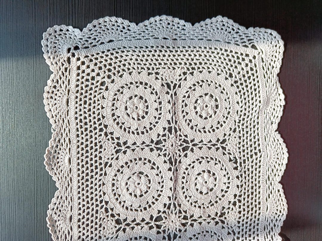 Vintage Table Runner, Crochet Rectangular Doily, Crochet Centerpiece - Etsy