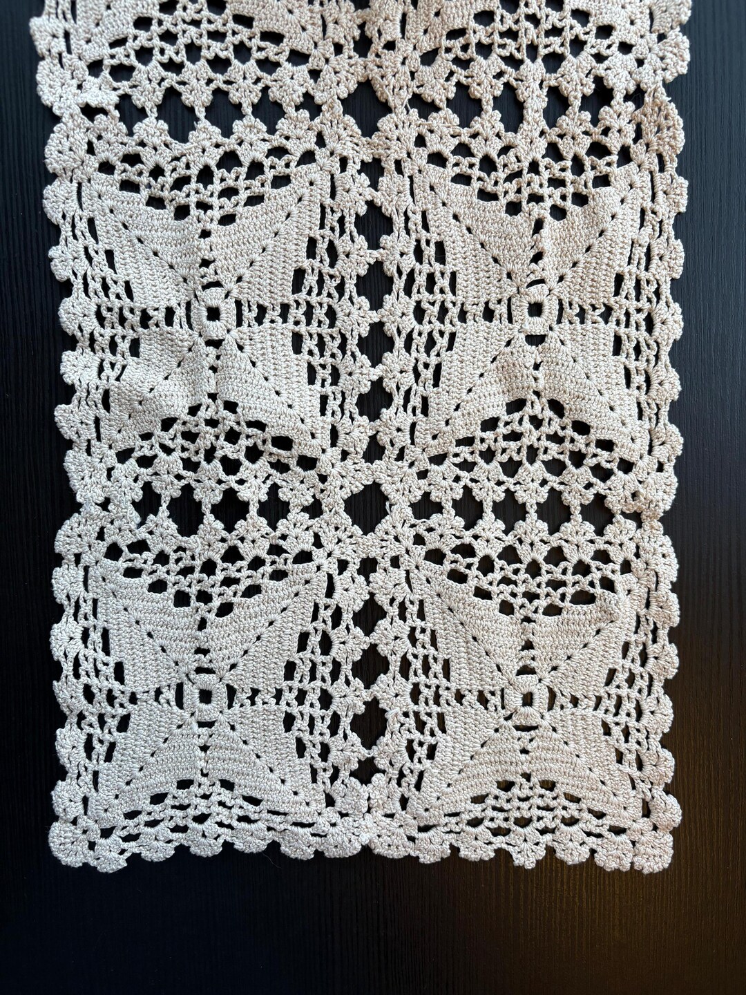 Vintage Doily, Table Runner, Crochet Rectangular Doily, Crochet Centerpiece - Etsy