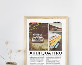 Audi Sport Quattro Rally Print Poster ~ Car Gifts ~ Car Wall Art ~ Car ...
