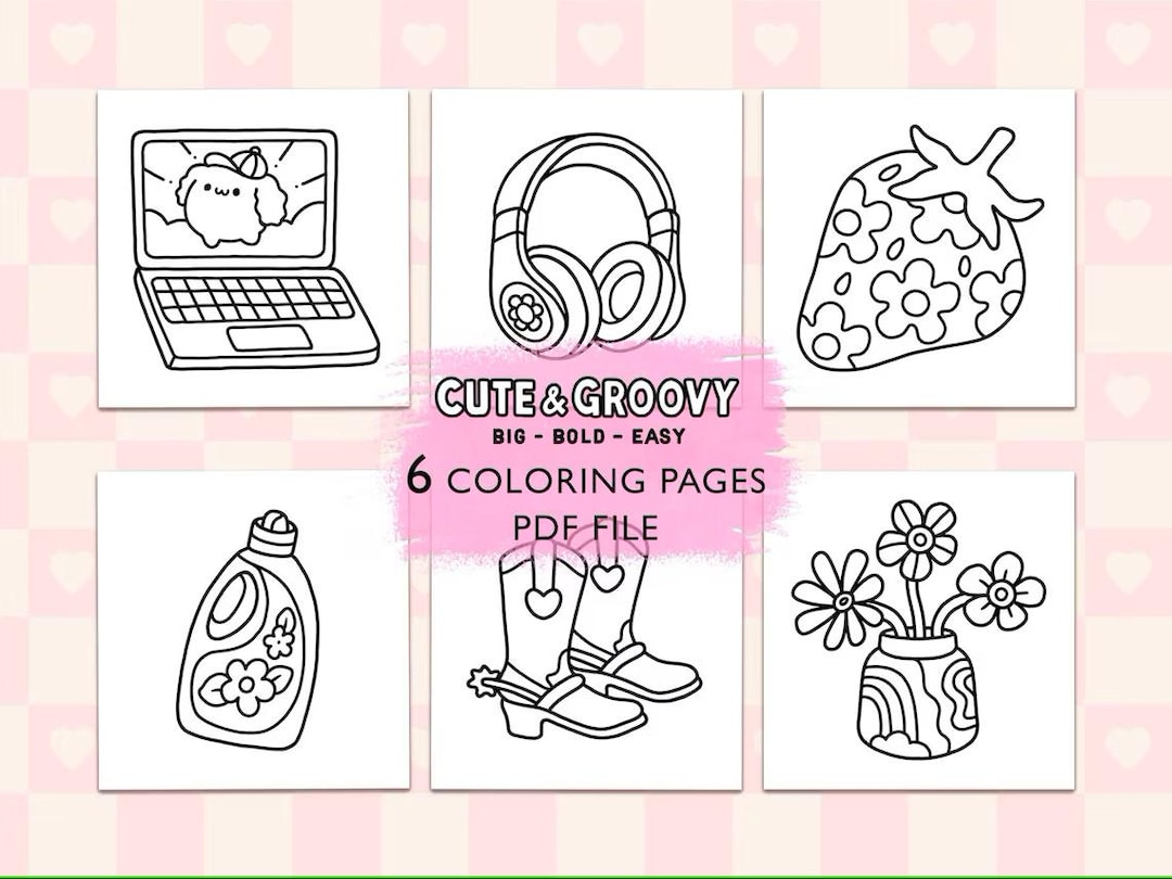 Coco Wyo Digital Coloring Book: Cute and Groovy - Etsy