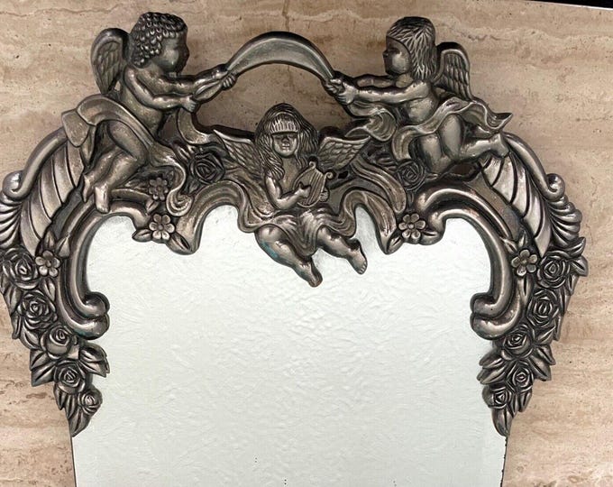 Godinger Victorian Gothic Angel Vintage Vanity Display Tray Mirror With ...