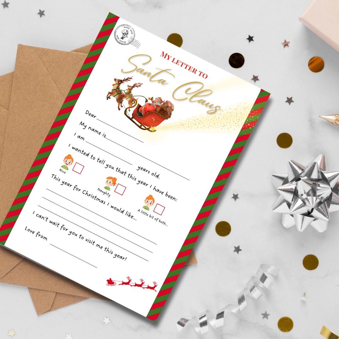 Letter to Santa Printable and Template, Wish List Letter to Santa ...