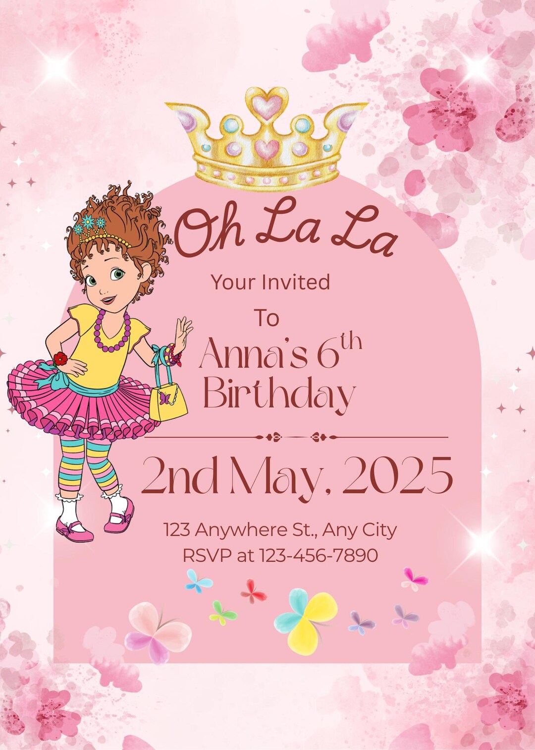 Fancy Nancy Birthday Invitation *editable Instant Download - Etsy