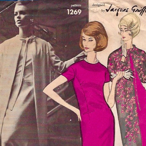 1950s Pencil Dress Sewing Pattern That Has a Striking Gather | Etsy