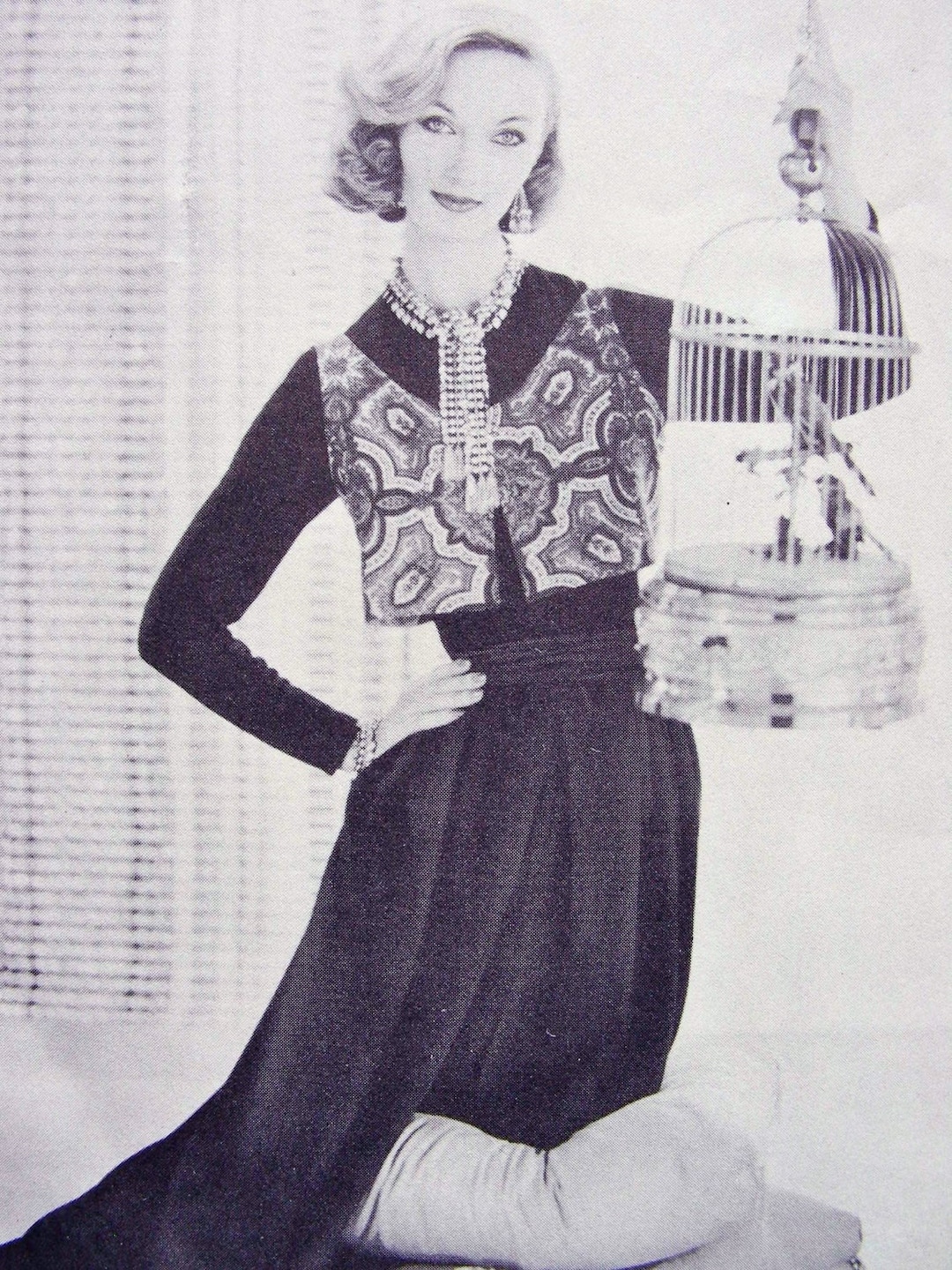 Vintage 1950's Vogue 9346 * BEAUTIFUL Culotte Evening Dress, Cummerbund ...