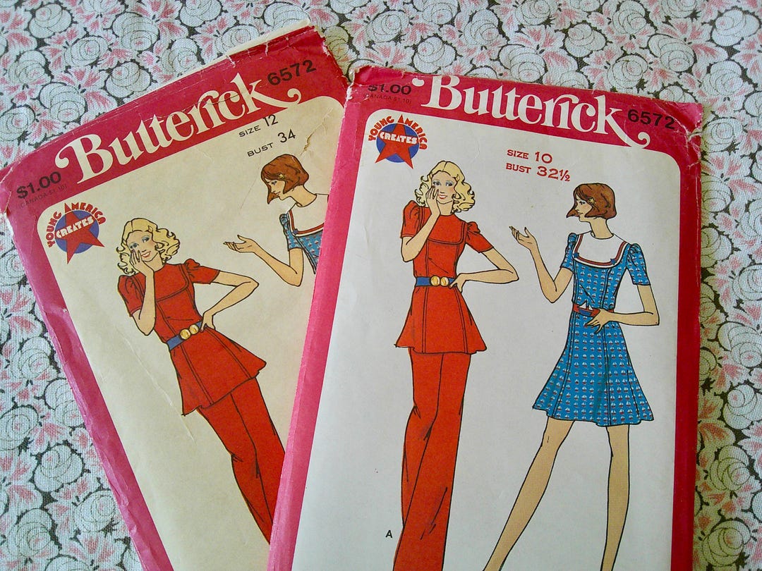 1970s Glamour Magazine Sewing Pattern: Butterick 6572 Dress, Tunic ...