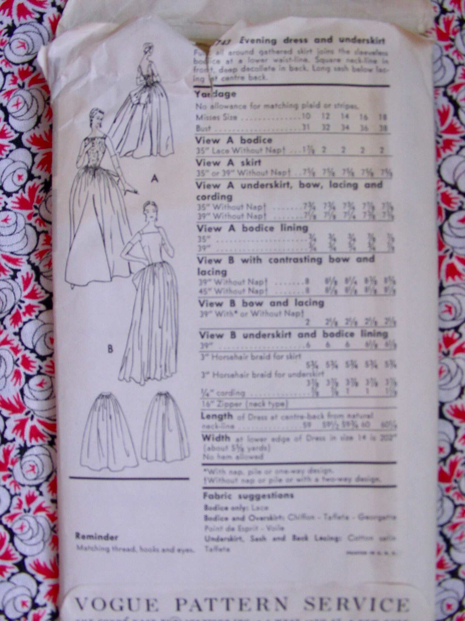 RARE UNCUT 1950's Vogue Special Design Pattern S-4743 - Etsy