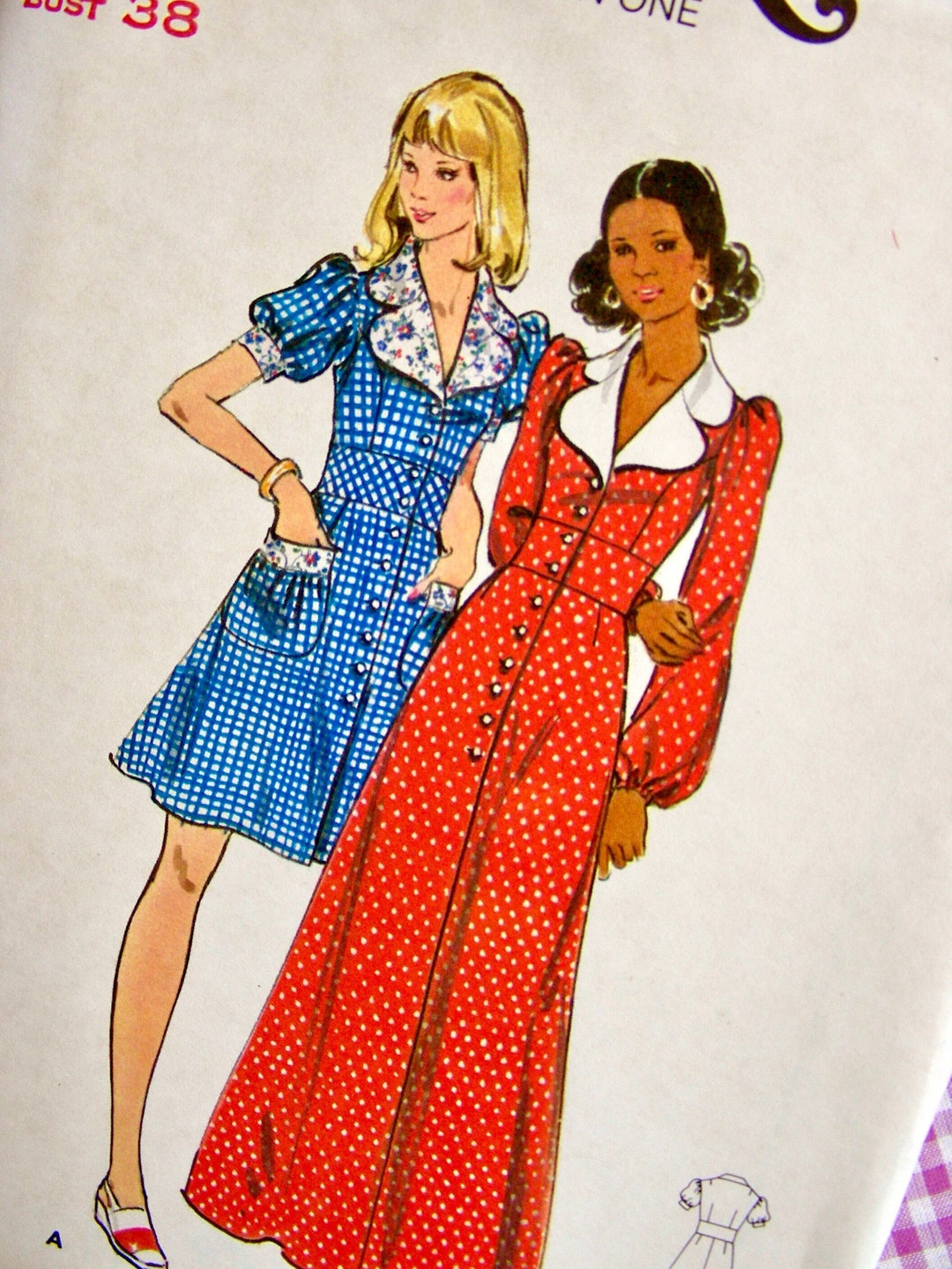 UNCUT 1970's Butterick Pattern 3138 / Beautiful Misses' Dress Fitted ...