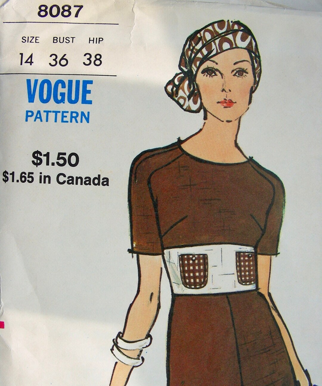 Vogue Pattern 8087 / UNCUT / Very Easy Vogue / Misses' One-piece A-line ...
