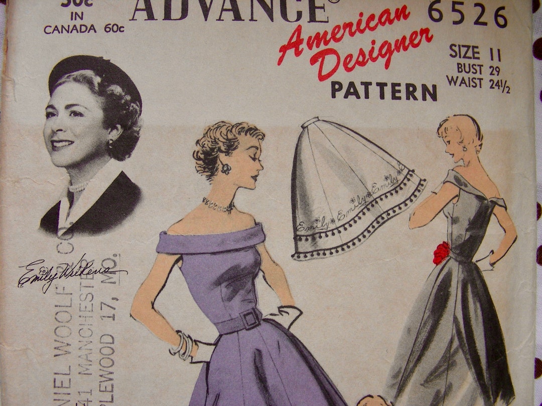 RARE Vintage Advance Pattern 6526 GLAMOROUS Jr off Shoulder Blouse ...