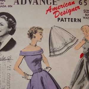 RARE Vintage Advance Pattern 6526 GLAMOROUS Jr off Shoulder Blouse ...