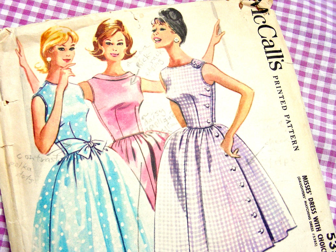 Mccall's Pattern 5359 UNCUT Vintage / Misses' Pretty Dress With Choice ...