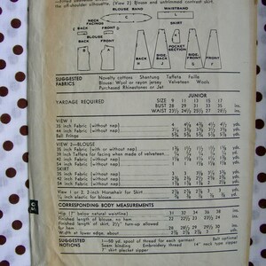 RARE Vintage Advance Pattern 6526 GLAMOROUS Jr off Shoulder Blouse ...