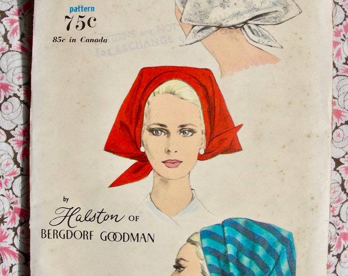 Vogue Pattern 6676 UNCUT ORIGINAL Vintage 1960's - Designers Headwrap ...