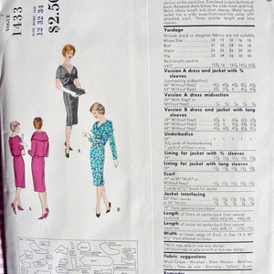 RARE Vogue Paris Original 1433; ©1959; PATOU - One Piece Cocktail ...