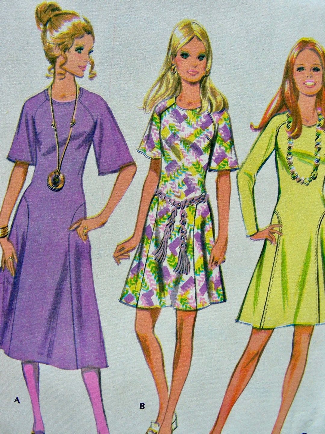 UNCUT Vintage 1970 Mccall's Pattern 2607 - BEAUTIFUL Misses' Retro ...