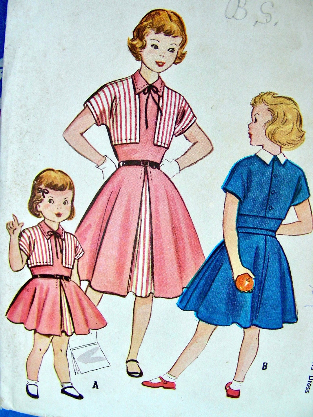 UNCUT * Vintage Mccall's Pattern 9625 - Sweet Girls' Dress With Insets ...