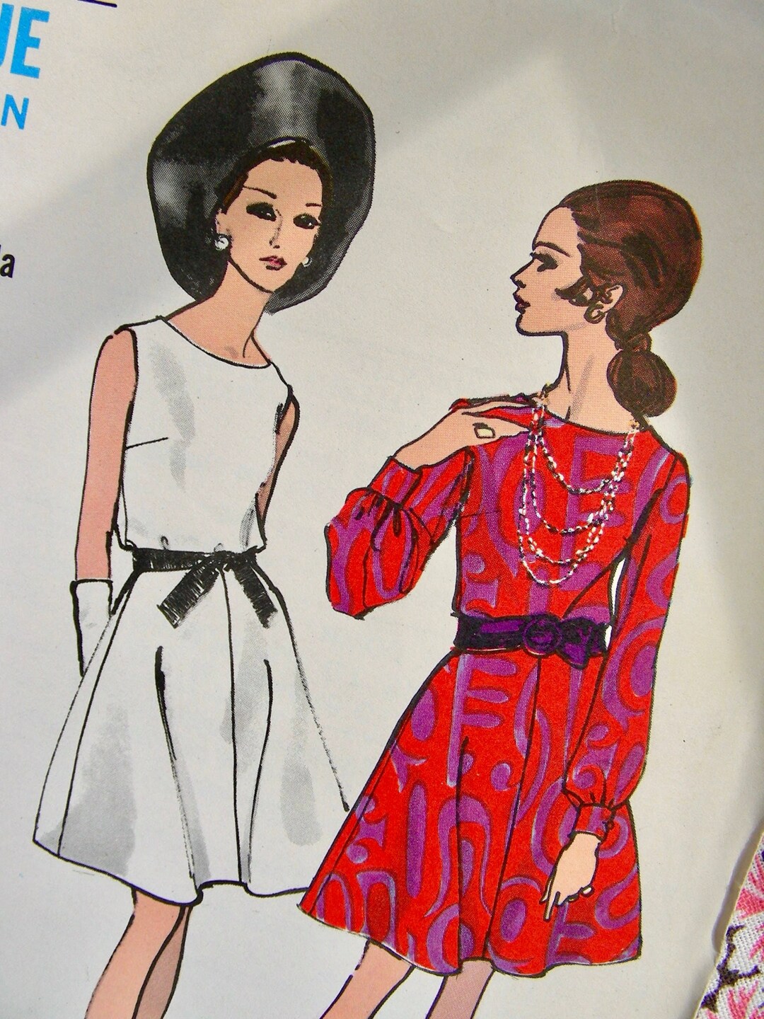 RARE UNCUT * Vintage 1970's Vogue Pattern 7474/ STUNNING Mod Misses ...