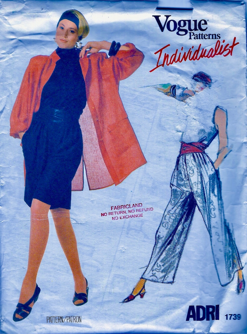 UNCUT ADRI Designer Vogue Pattern 1739 Misses' Jacket - Etsy