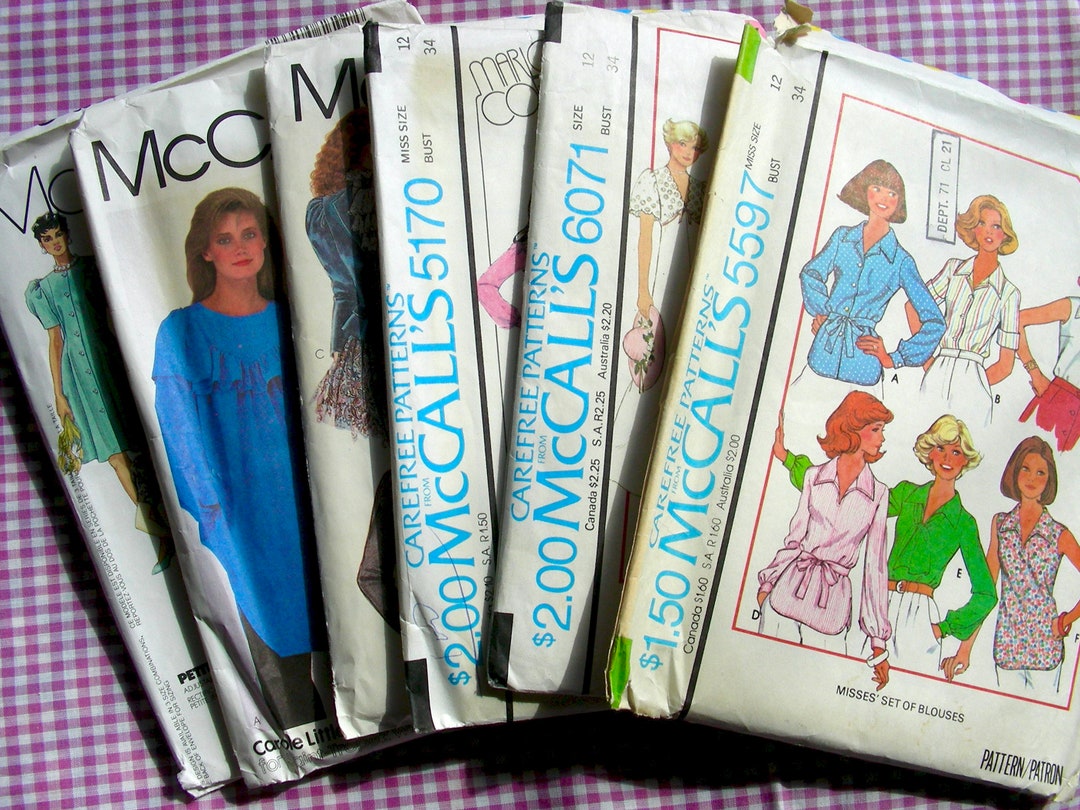 Vintage Mccall's Pattern 5597, 6071, 5170, 7828, 8293, 5813 Sewing ...