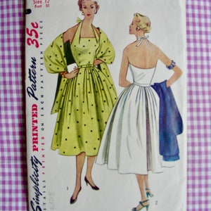 1950s Vintage Simplicity Sewing Pattern 4339 Misses' Evening Cocktail ...