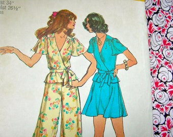 Simplicity 6659 Vintage Sewing Pattern for Misses' Front-wrap Top ...