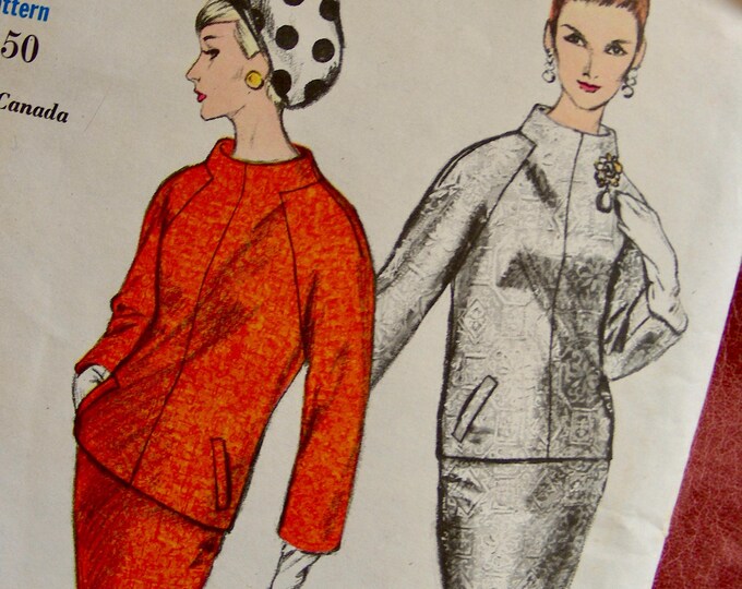UNCUT * Vintage 1960's Vogue Pattern 6155 / CLASSY Misses' Two Piece ...