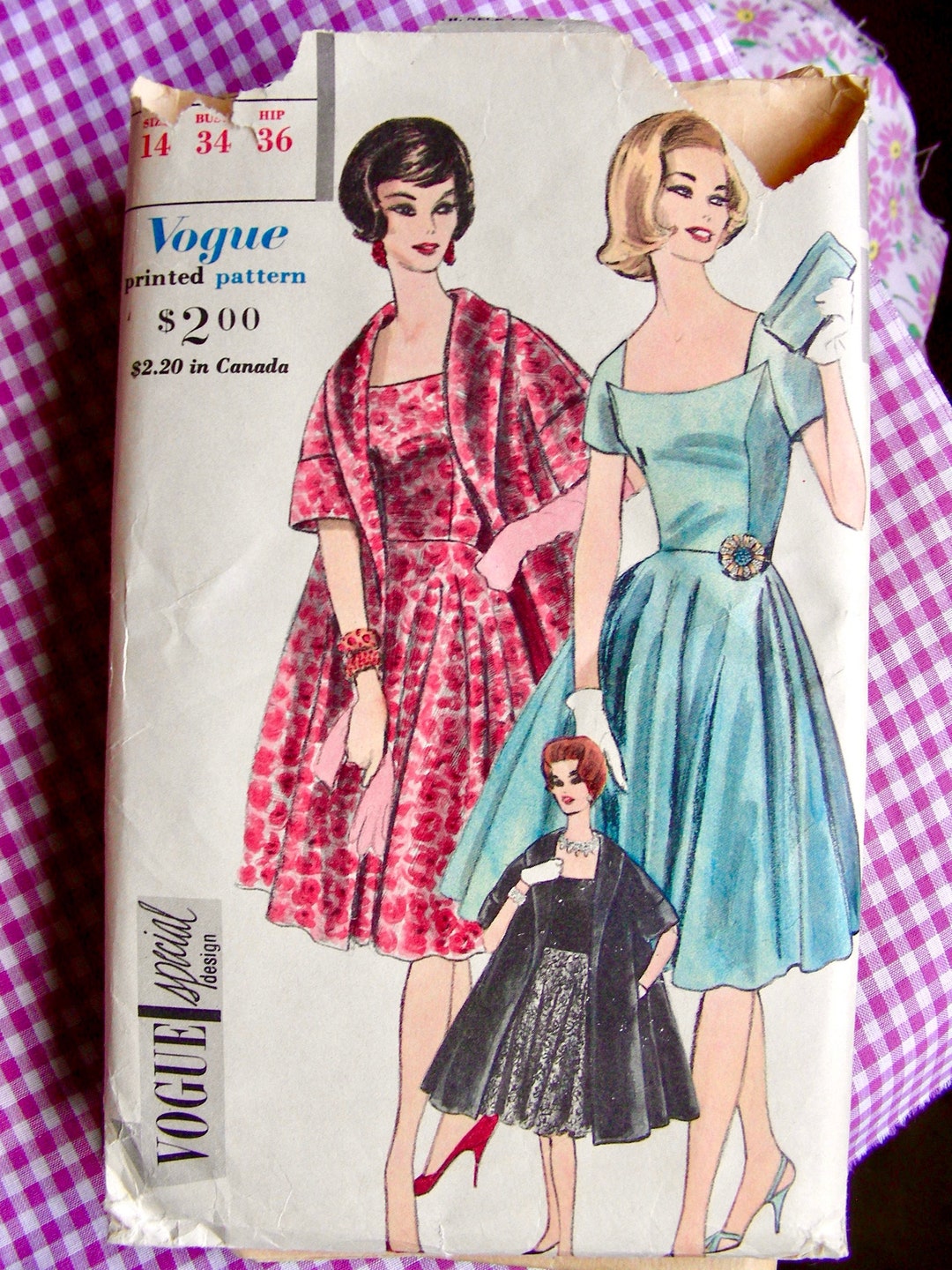 Vintage 1960's VOGUE Special Design Pattern 4209 - ELEGANT Cocktail ...