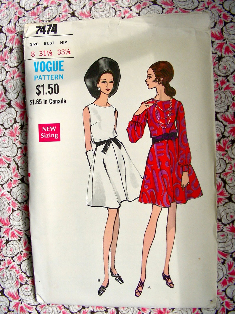 RARE UNCUT Vintage 1970's Vogue Pattern 7474/ STUNNING - Etsy
