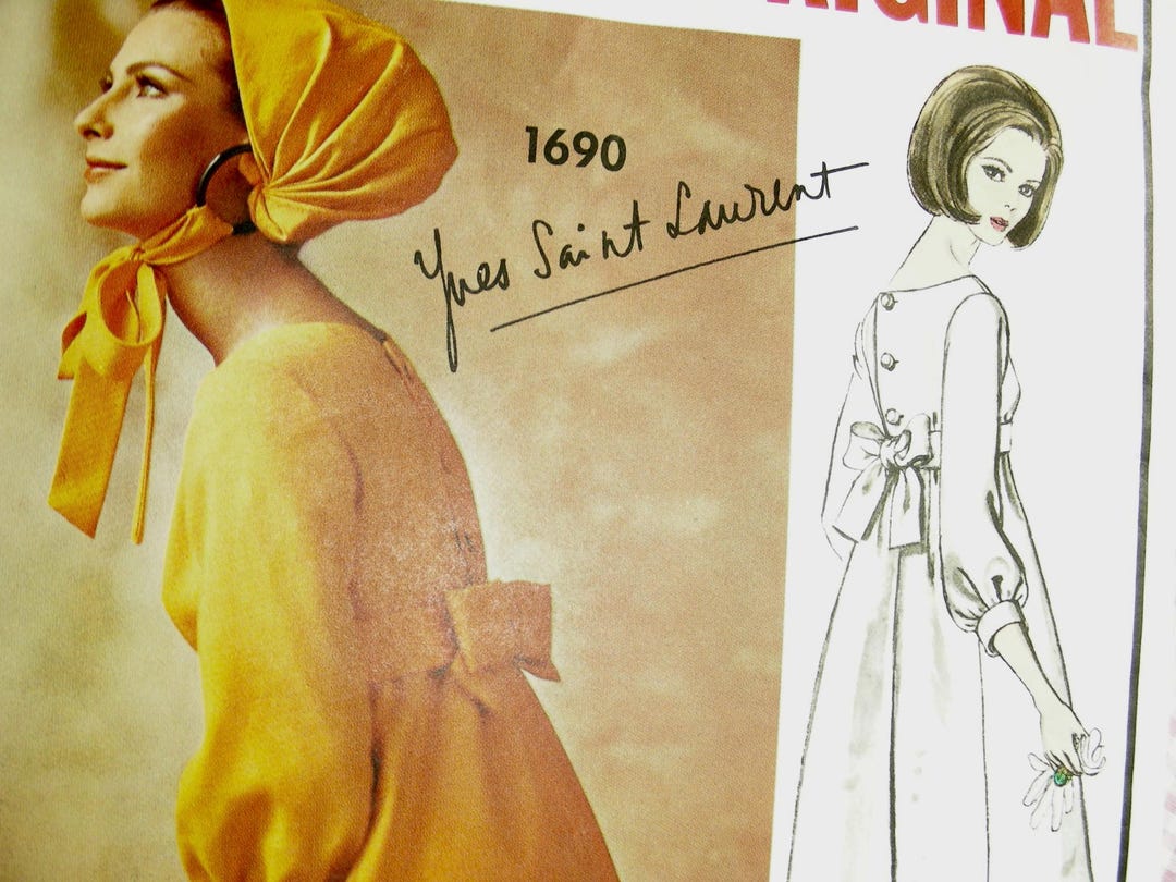 YSL Vogue Paris Original Pattern 1690 / Close-fitting Mini or Floor ...