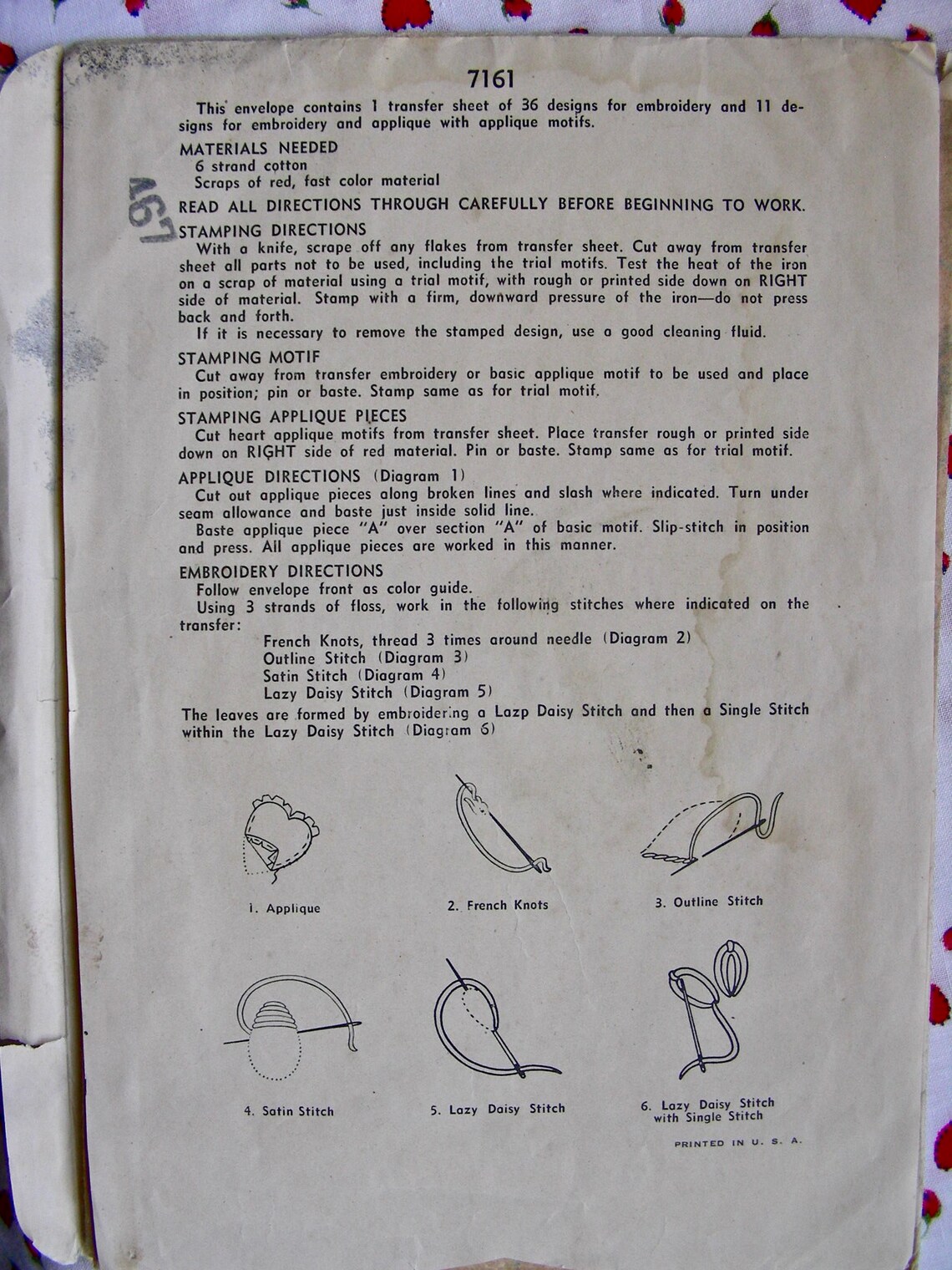 VERY RARE Original UNCUT Embroidery and Applique Transfers - Etsy