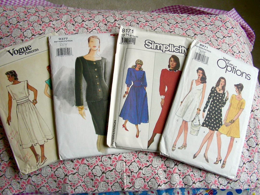 UNCUT 4 Vintage Patterns: Simplicity 8171, Vogue 8642, Vogue 8971 ...
