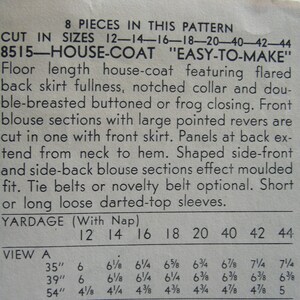 UNCUT * Vintage Vogue Pattern 8515 // GLAMOROUS Misses' Lounging Floor ...