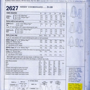 UNCUT Vintage 1970s Mccall's Pattern 2627 - Mock Wrap Skirts, Capes ...