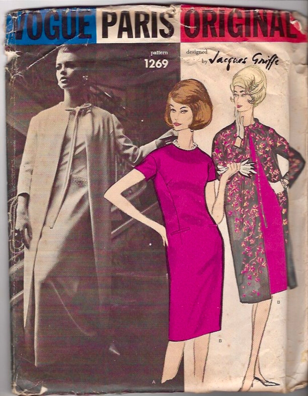 Vintage VOGUE Paris Original Jacques Griffe Pattern 1269 - GLAMOROUS ...