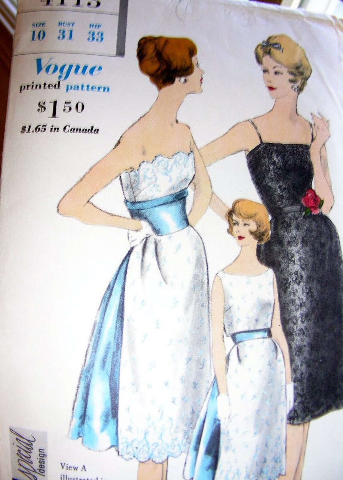 UNCUT Vintage VOGUE Special Design Sewing Pattern 4113 // | Etsy