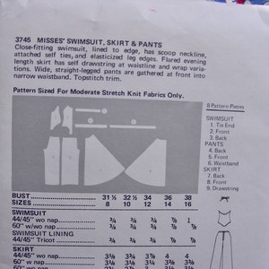 Butterick 3745 BETSEY JOHNSON UNCUT Misses' Close-fitting Swimsuit ...