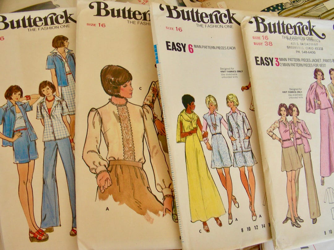 Size 16 Butterick Patterns UNCUT 1970's Vintage Patterns / Original ...