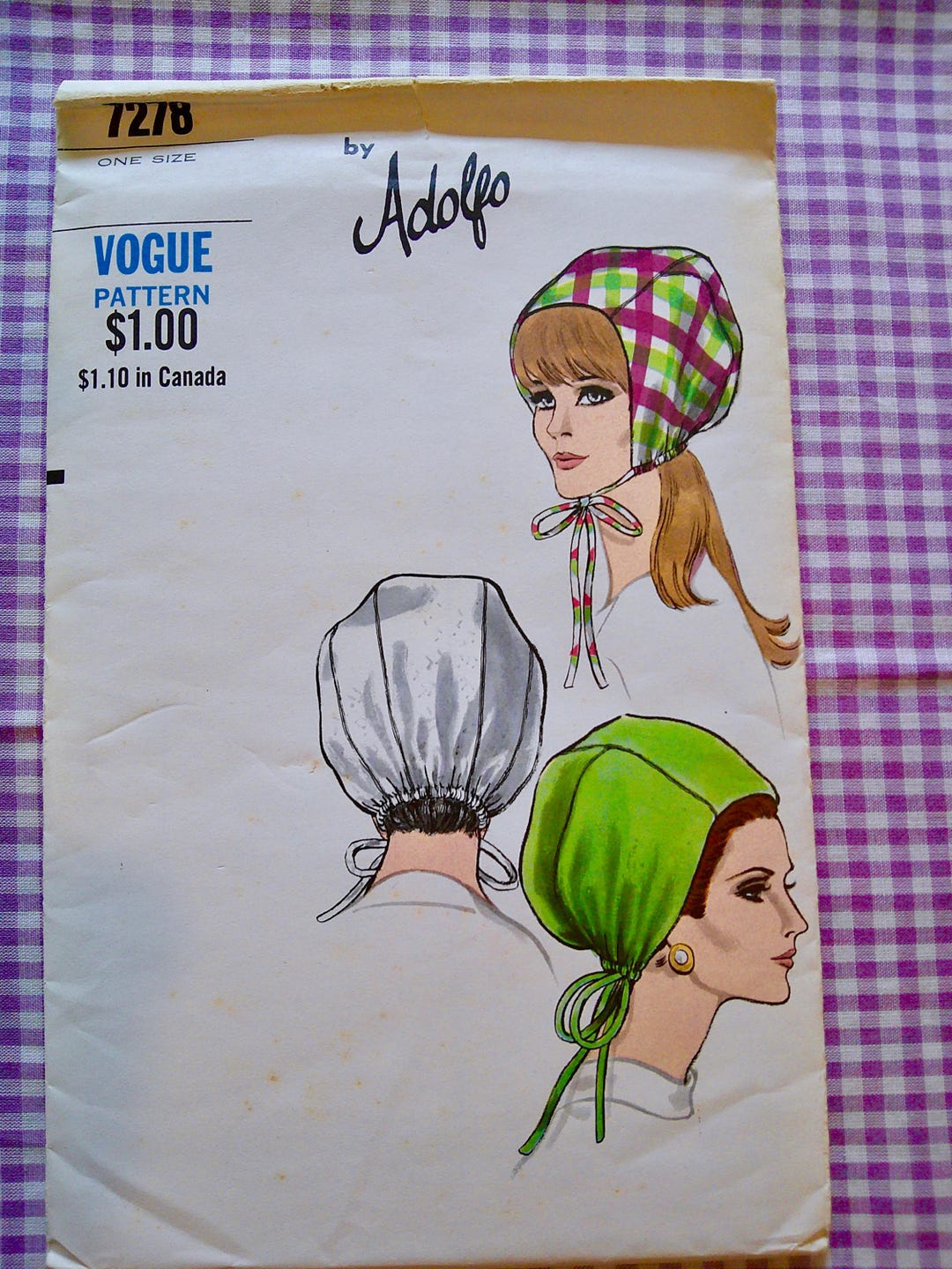 ORIGINAL Vintage 1960's Vogue Pattern 7278 * Designer ADOLFO: Misses ...