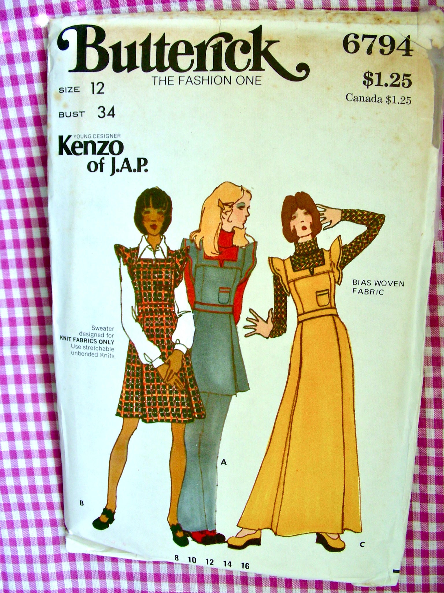 UNCUT Vintage 1970'S Butterick Pattern 6794 / Designer - Etsy